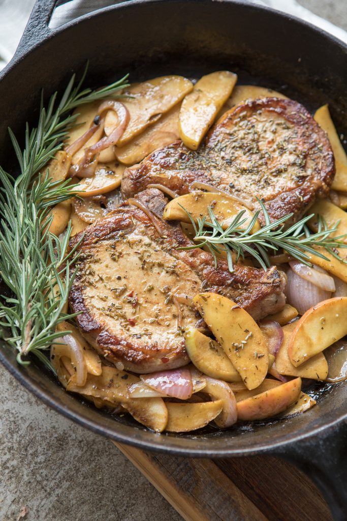 Pork Chops with Sautéed Apples and Onions by Primal Palate - FoodSocial