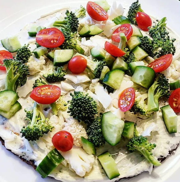 Cold Ranch Veggie Appetizer on Zucchini Crust by kboshfood - FoodSocial