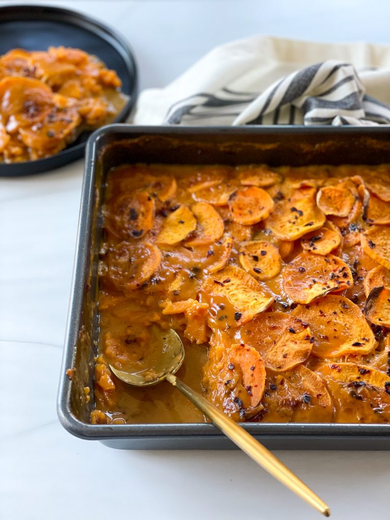 Chipotle Scalloped Sweet Potatoes by Spoons N Spices - FoodSocial