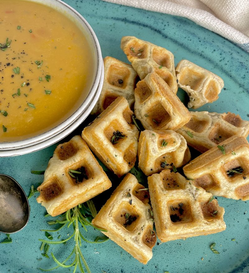 Savory Waffle Soup Toppers by Back Porch Paleo - FoodSocial
