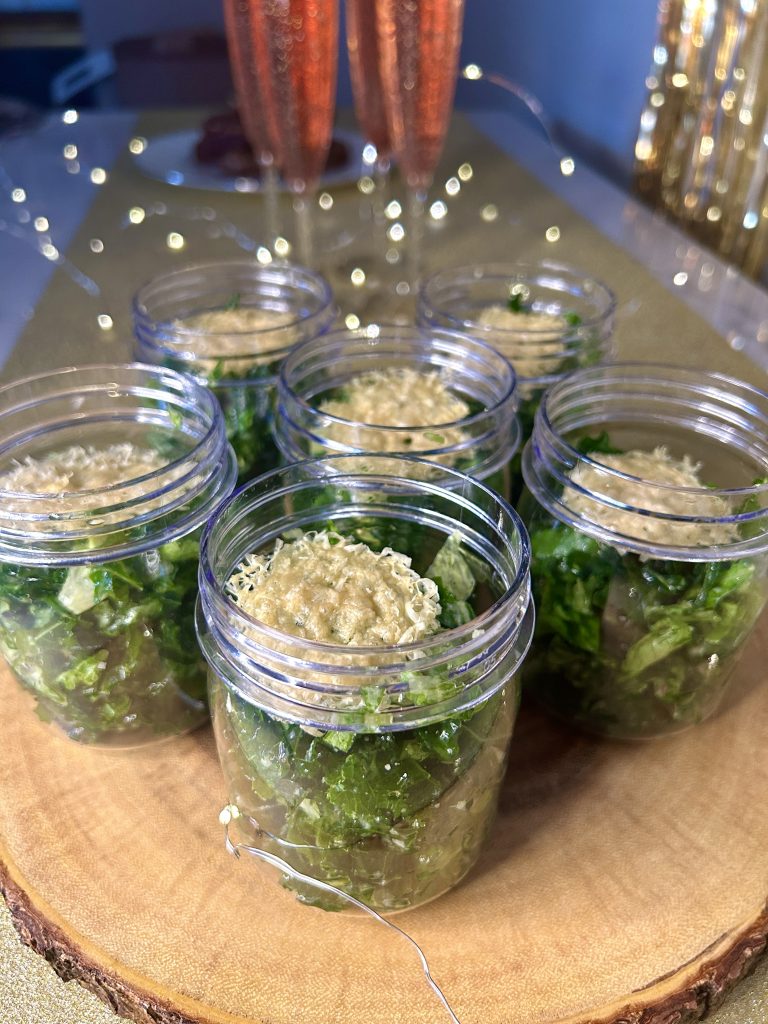 Easy Salad Cups w/ Lemon-Parmesan Dressing and Parmesan Crisp Topping ...