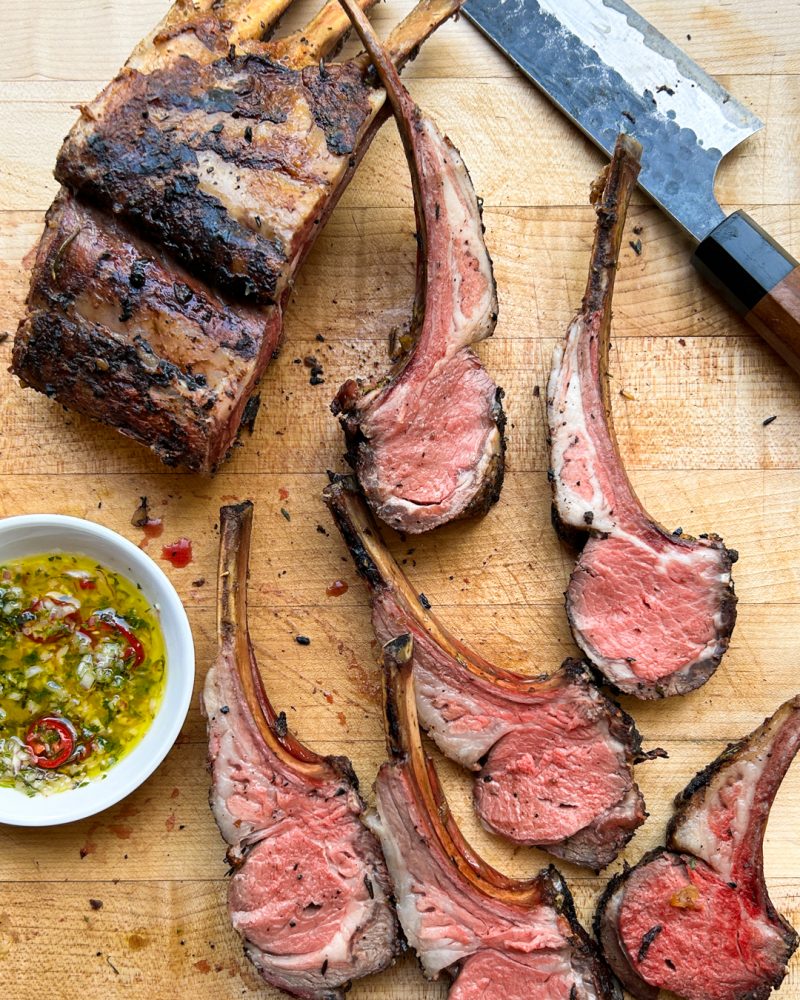 Reverse-Seared Rack of Lamb with Minty Salsa Verde by Primal Gourmet ...
