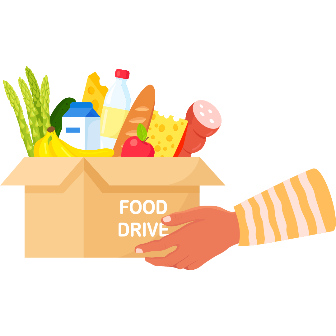 Image of a cardboard box filled with non-perishable food items for a ...