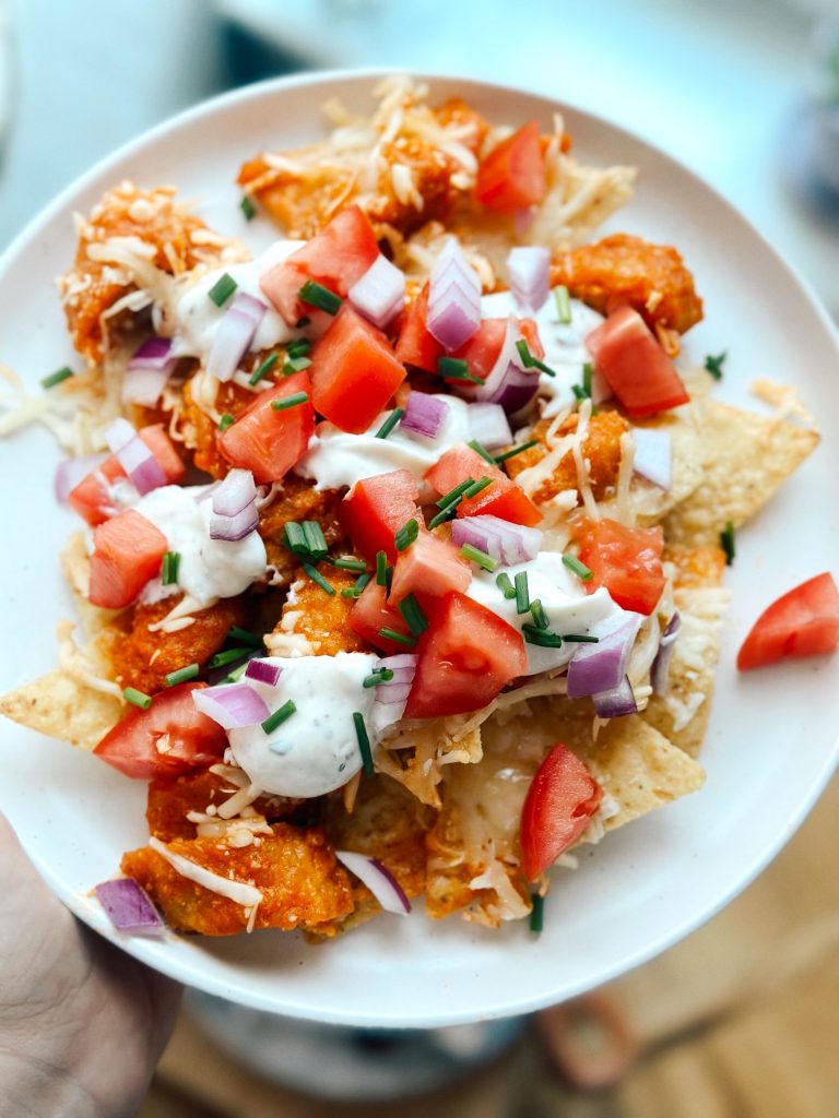 Loaded Buffalo Chicken Nachos by leahxglutenfree - FoodSocial
