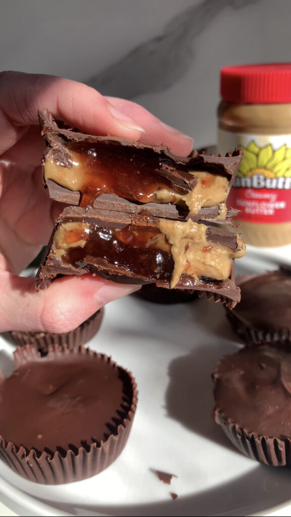 Strawberry Chocolate SunButter Cups by Chloe Martin - FoodSocial