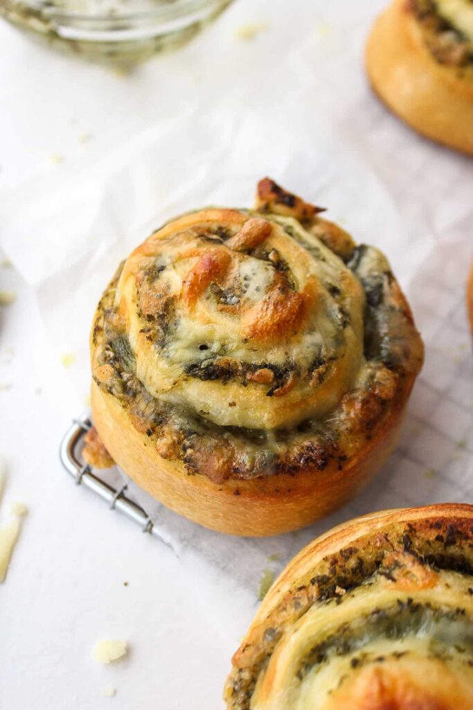 Easy Pesto Mozzarella Pizza Pinwheels by Morgan Peaceman - FoodSocial