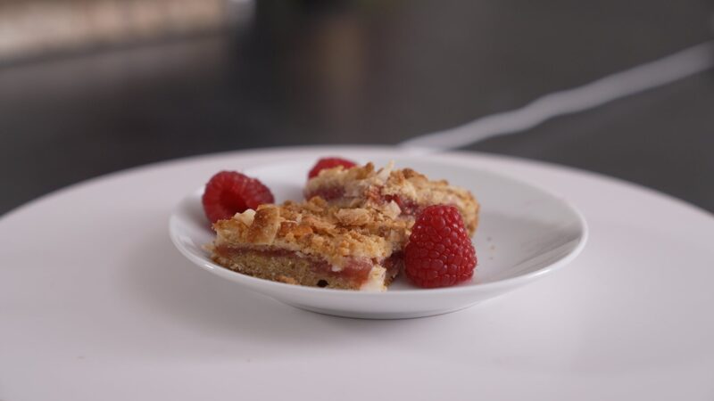 Raspberry Coconut Bars with Allulose Sweetener by Lakanto - FoodSocial