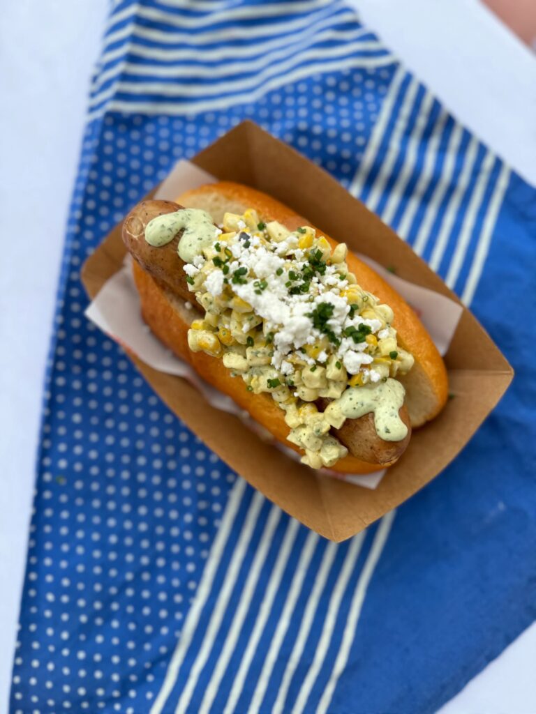 Corn & Tomatillo Salad Dog by lottiesmeats - FoodSocial