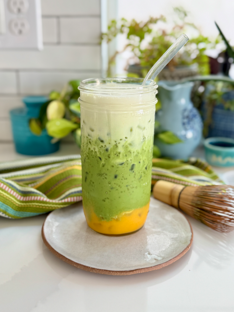 Passion Fruit Matcha Latte by Back Porch Paleo - FoodSocial