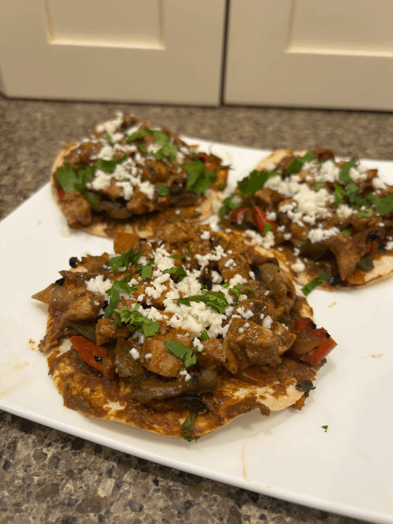 mole chicken street tostadas by ericatangeman - FoodSocial