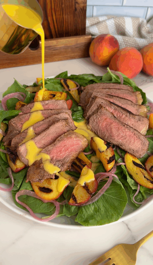 Grilled Peach & Steak Salad by colleenshealthylife - FoodSocial