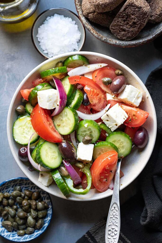 Authentic Horiatiki (Greek Village Salad) with Capers by Nostos Goods ...