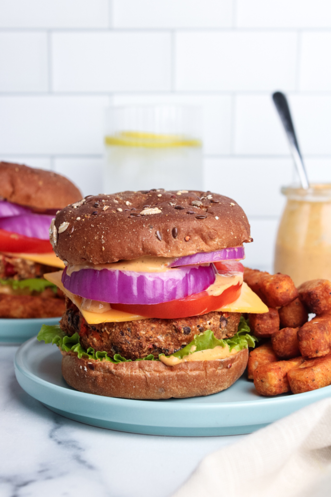 Chipotle Ranch Veggie Burgers by Chloe's Creative Kitchen - FoodSocial